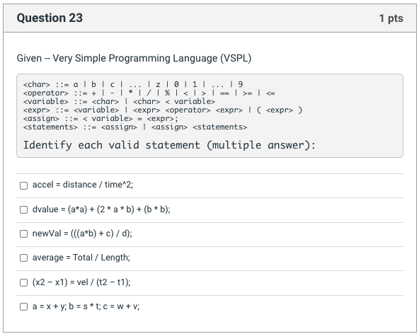 Solved Question 23 1 pts Given -- Very Simple Programming | Chegg.com