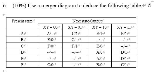 Solved 6. (10%) Use a merger diagram to deduce the following | Chegg.com