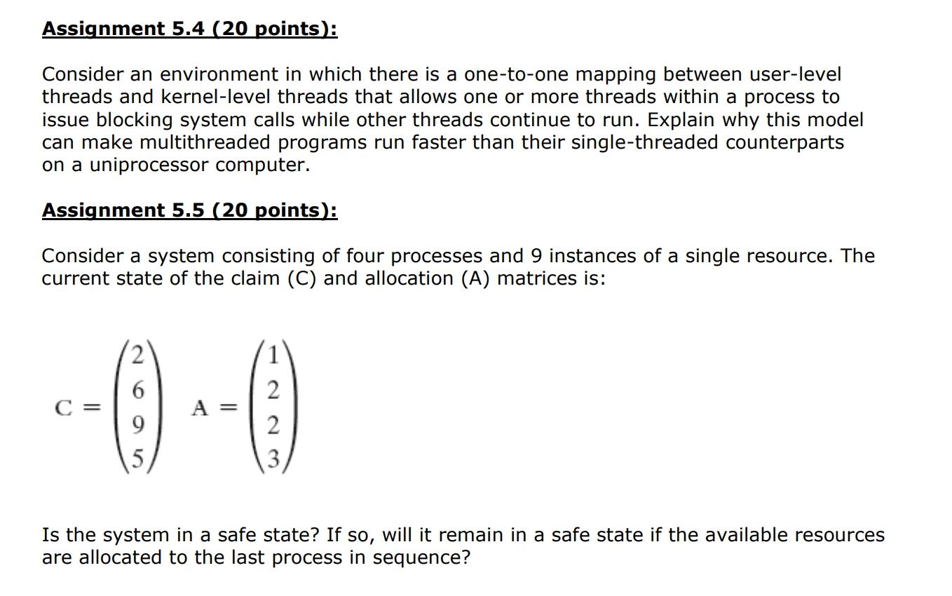 Solved Assignment 5.4 (20 points): Consider an environment | Chegg.com