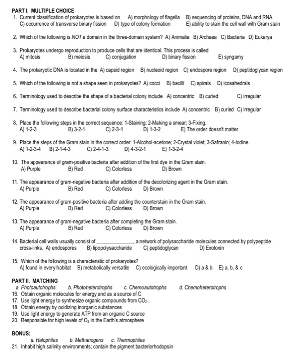 Solved PART I. MULTIPLE CHOICE 1. Current classification of | Chegg.com