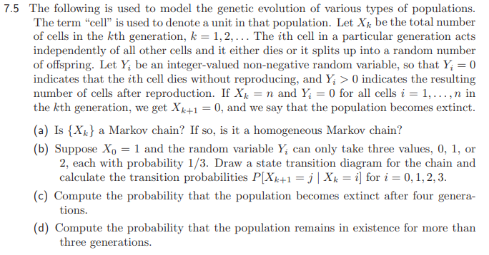 Solved .5 The following is used to model the genetic | Chegg.com