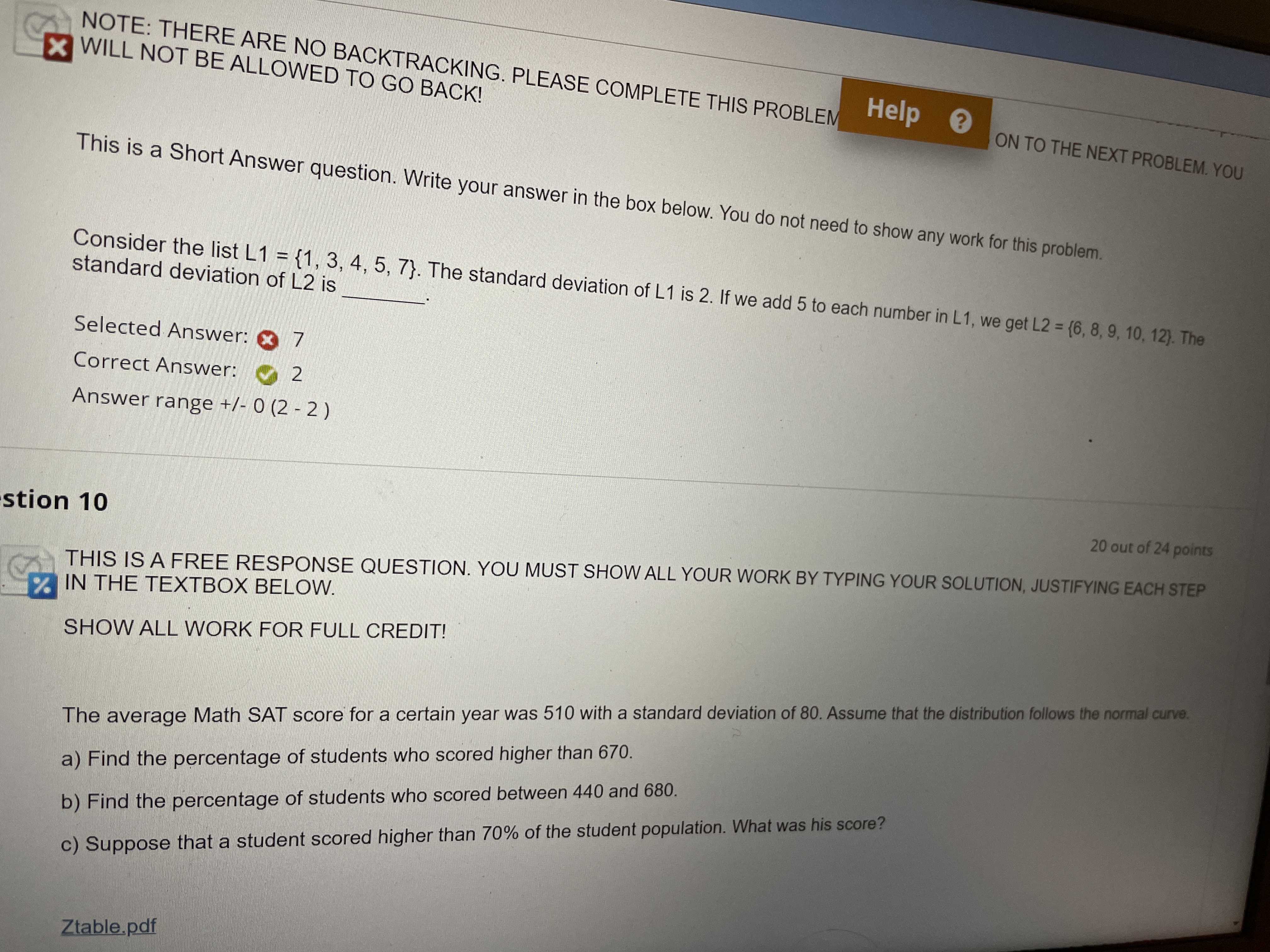 Solved Show work for correct answer of first. Answer three | Chegg.com