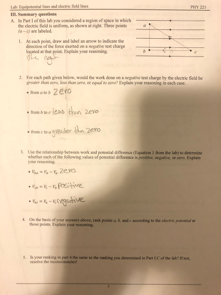 Solved Lab: Equipotential lines and electric field lines PHY | Chegg.com