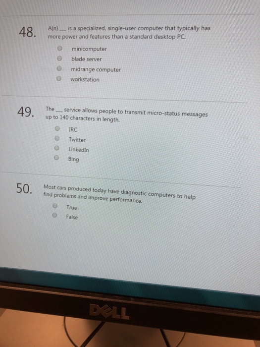 Solved A(n) is a specialized, single-user computer that | Chegg.com