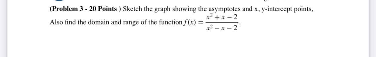 Solved (Problem 3 - 20 Points ) Sketch the graph showing the | Chegg.com