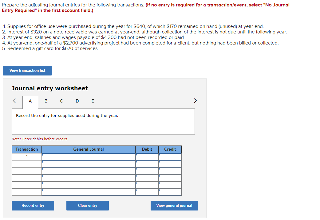 Solved Prepare the adjusting journal entries for the | Chegg.com