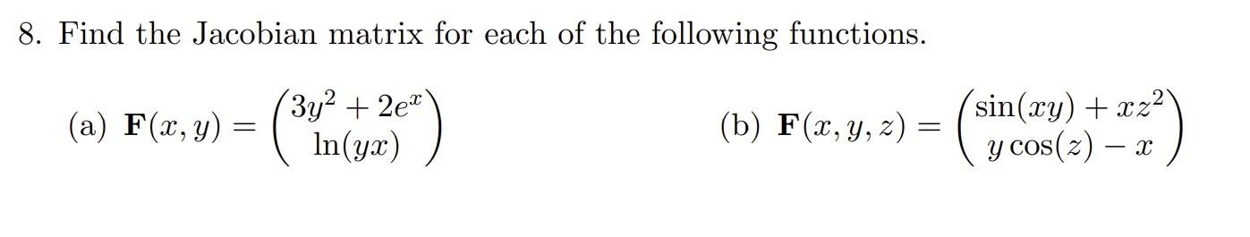 Solved How do I use the jacobian formula with these two | Chegg.com