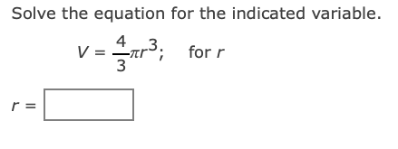 Solved Solve the equation for the indicated | Chegg.com