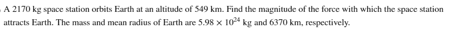 Solved A 2170 kg space station orbits Earth at an altitude | Chegg.com