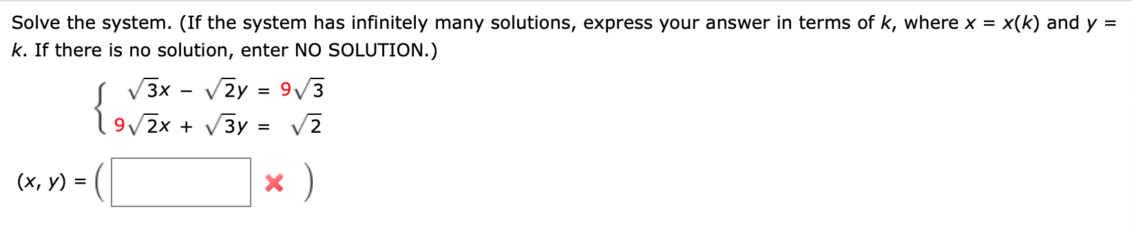 Solved Solve the system. (If the system has infinitely many | Chegg.com