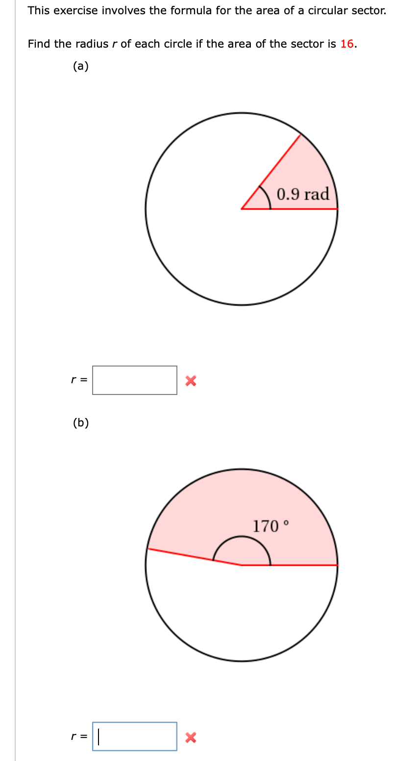 Solved This exercise involves the formula for the area of a | Chegg.com