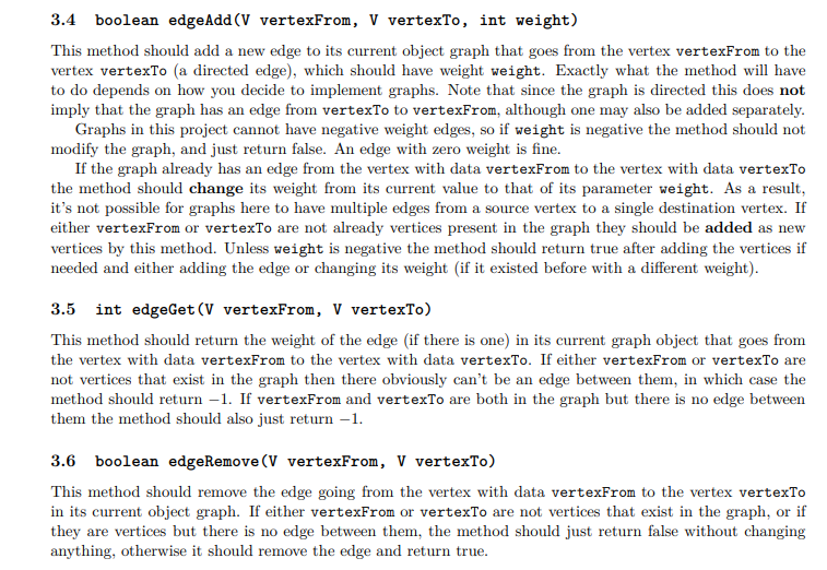 3.1 boolean vertexAdd (V vertexInfo) This method | Chegg.com
