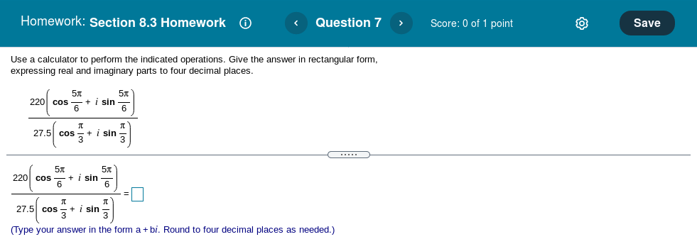 Solved Homework: Section 8.3 Homework Question 7 > Score: 0 | Chegg.com