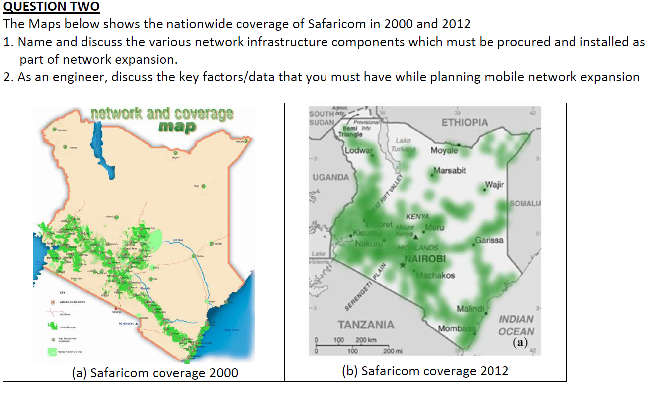 Solved The Maps below shows the nationwide coverage of | Chegg.com
