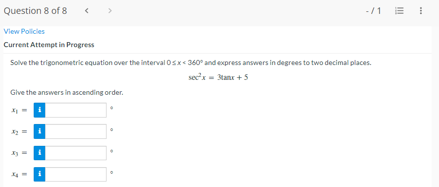 Solved Question 4 Of 8 View Policies Current Attempt In 