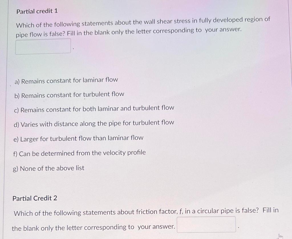 Solved Partial credit 1 Which of the following statements | Chegg.com
