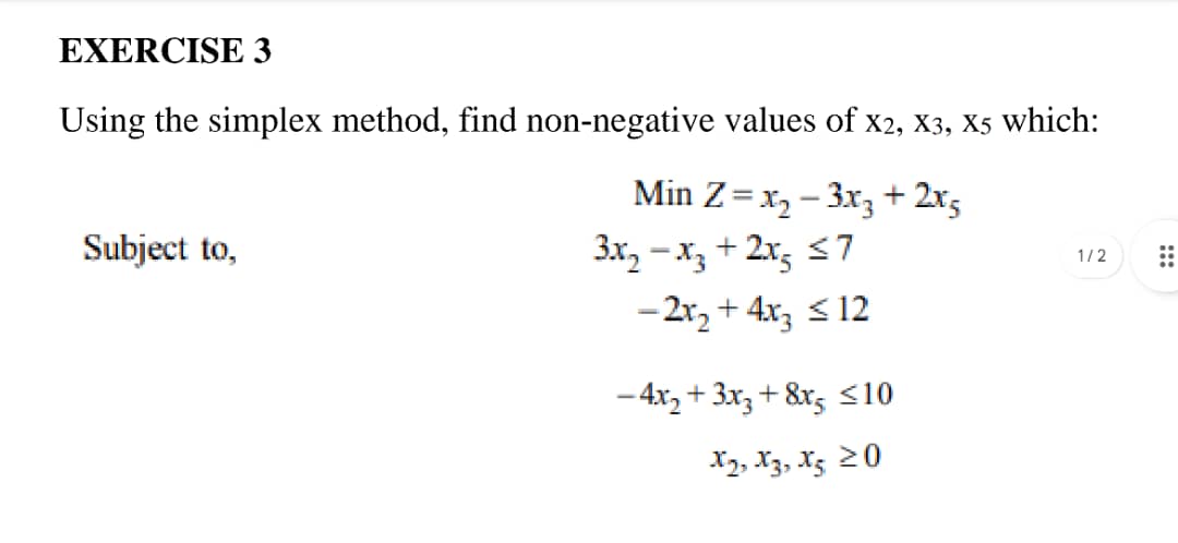 Solved Using The Simplex Method Find Non Negative Values Of