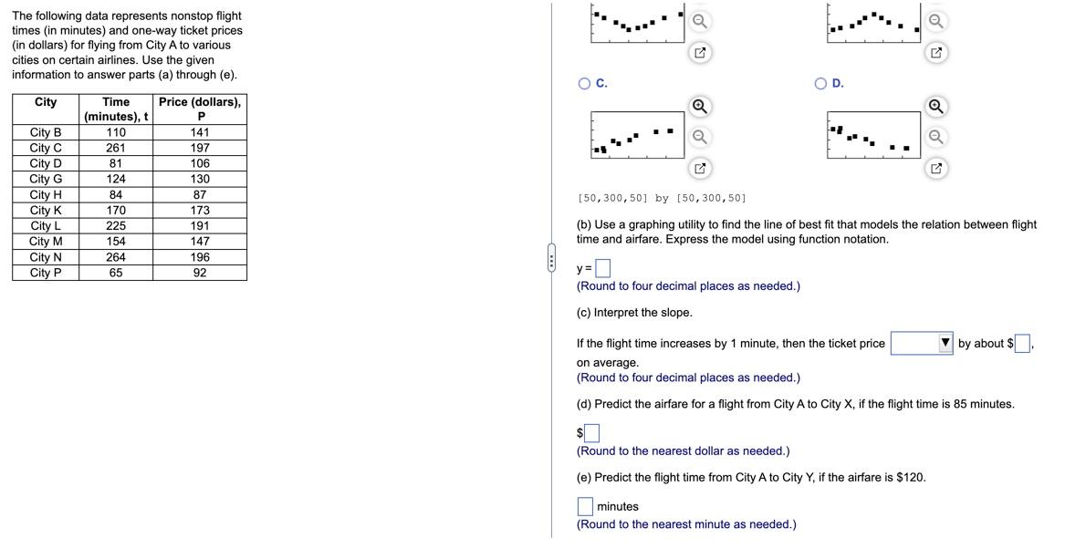 Solved The following data represents nonstop flight (a) Use | Chegg.com