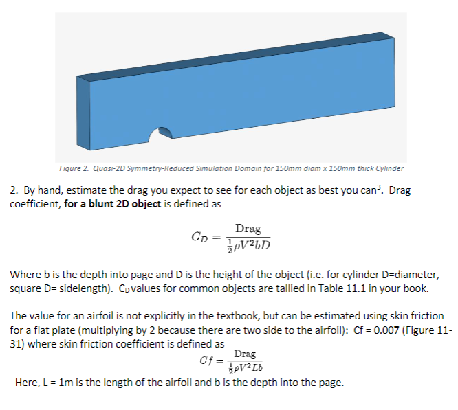 2. By hand, estimate the drag you expect to see for | Chegg.com