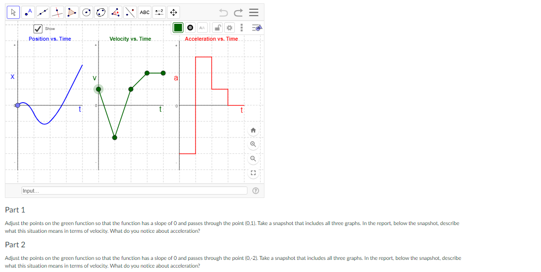 Solved ABC -20 5 CE Show Position vs. Time Velocity vs. Time | Chegg.com