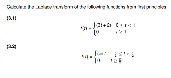 Solved Calculate the Laplace transform of the following | Chegg.com