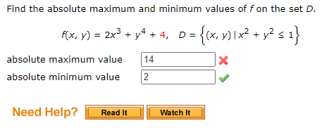 Solved Find the absolute maximum and minimum values of f on | Chegg.com
