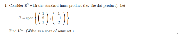 Solved 4. Consider R3 with the standard inner product (i.e. | Chegg.com