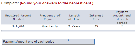Solved Complete: (Round your answers to the nearest cent.) | Chegg.com
