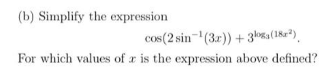 Solved (b) Simplify the expression | Chegg.com