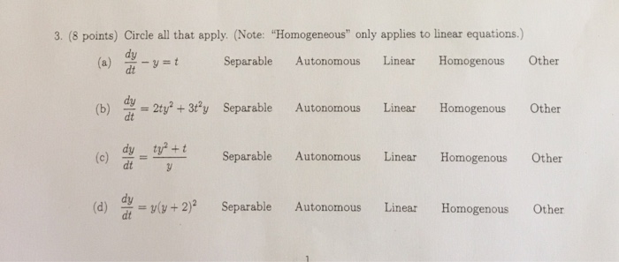 Solved 3. (8 points) Circle all that apply. (Note: | Chegg.com