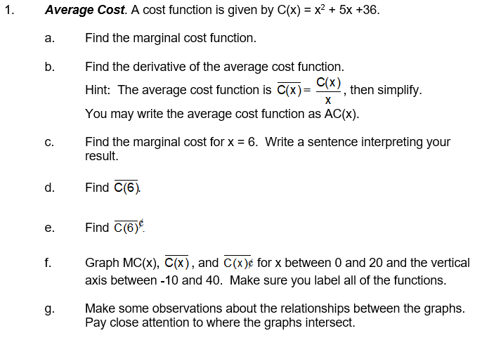 Solved Every assignment must be typed, use correct calculus | Chegg.com