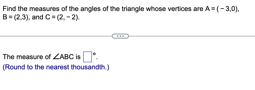 Solved Find the measures of the angles (ABC, ﻿BCA, CAB) ﻿of | Chegg.com