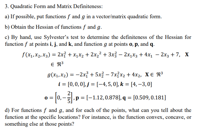Solved Quadratic Form and Matrix Definiteness:a) ﻿If | Chegg.com