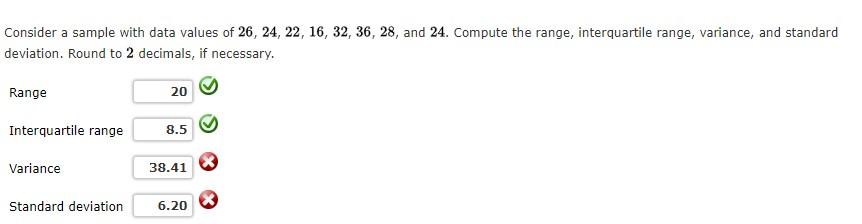 Solved Consider a sample with data values of | Chegg.com