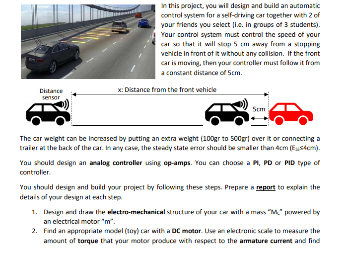 In this project, you will design and build an | Chegg.com