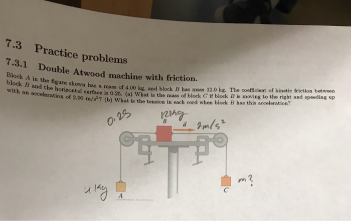 Solved 7.3 Practice problems 7.3.1 Double Atwood machine | Chegg.com