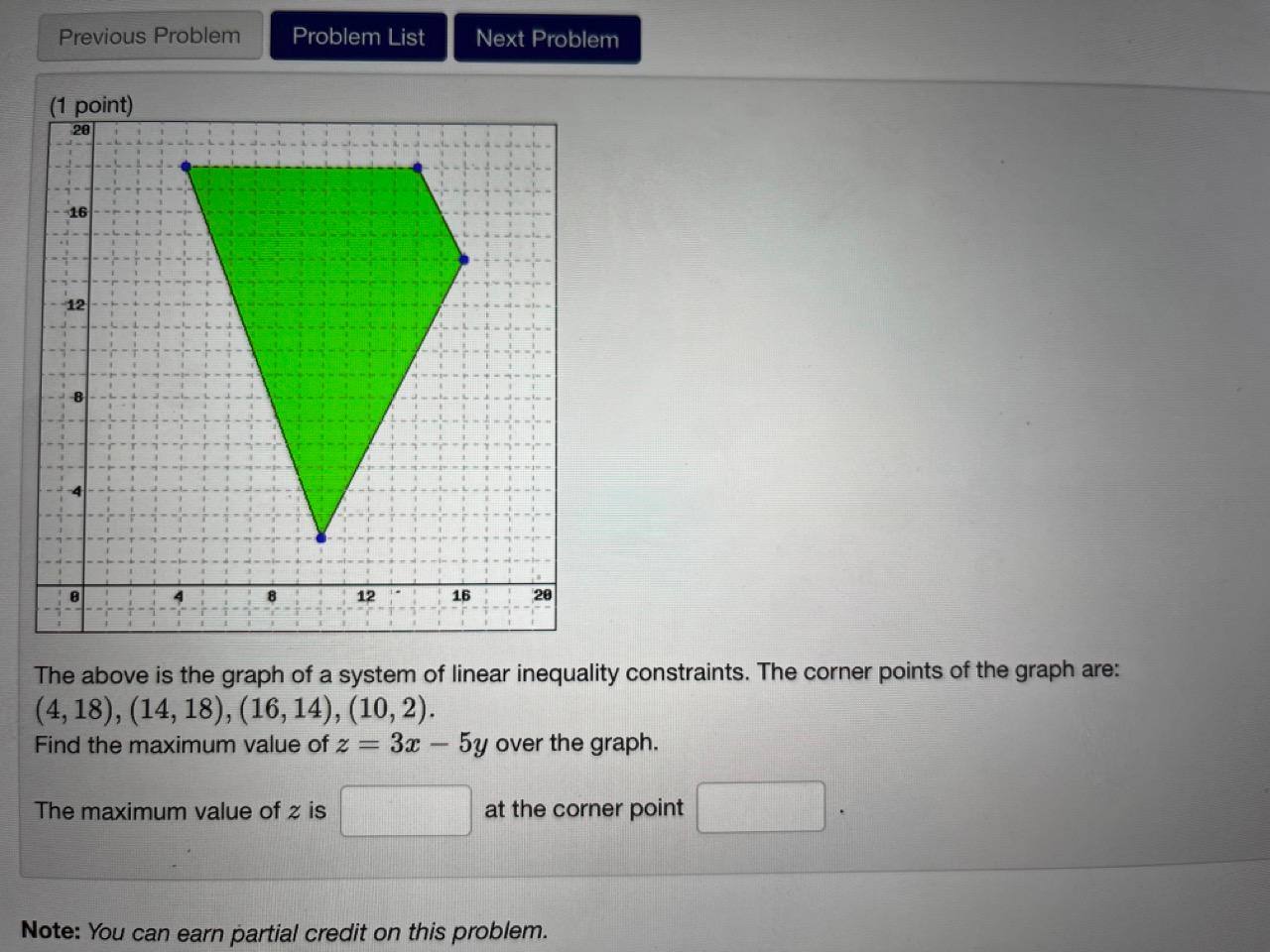 Solved The Above Is The Graph Of A System Of Linear 