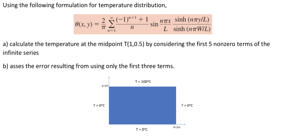 Solved Using the following formulation for temperature | Chegg.com