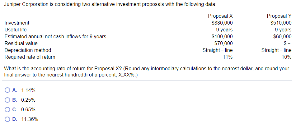 Solved 9 years Juniper Corporation is considering two | Chegg.com