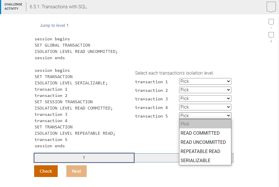Solved CHALLENGE ACTIVITY 6.5.1: Transactions with SQL. Jump | Chegg.com