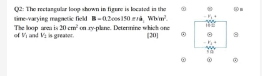 Solved o Q2: The rectangular loop shown in figure is located | Chegg.com