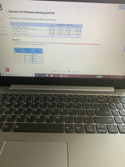 Solved Exercise 12-5 Preference Ranking [L012-5 Information | Chegg.com