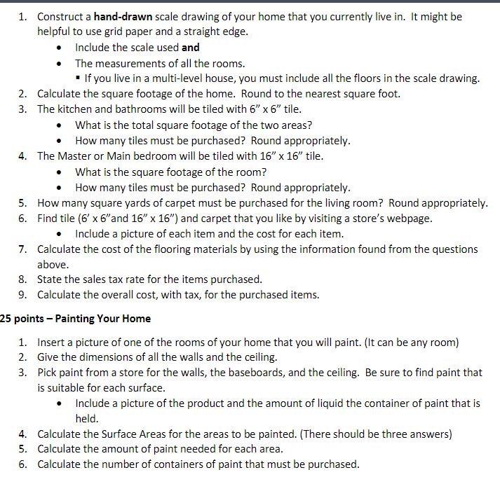 Solved Construct a hand-drawn scale drawing of your home | Chegg.com