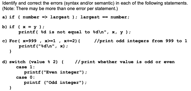 Solved Identify And Correct The Errors Syntax Andor 1683