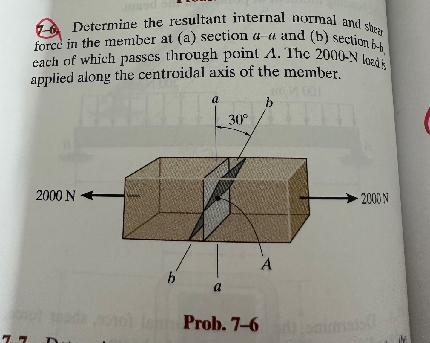 Solved Determine The Resultant Internal Normal And Shear