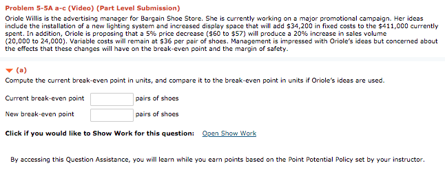 Solved Problem 5-5A a-c (Video) (Part Level Submission) | Chegg.com