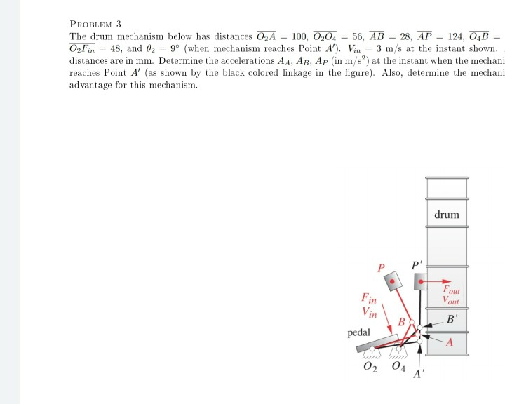 PROBLEM 1 The linkage shown below has the slider path | Chegg.com