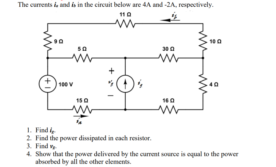 Solved The currents ia and is in the circuit below are 4A | Chegg.com