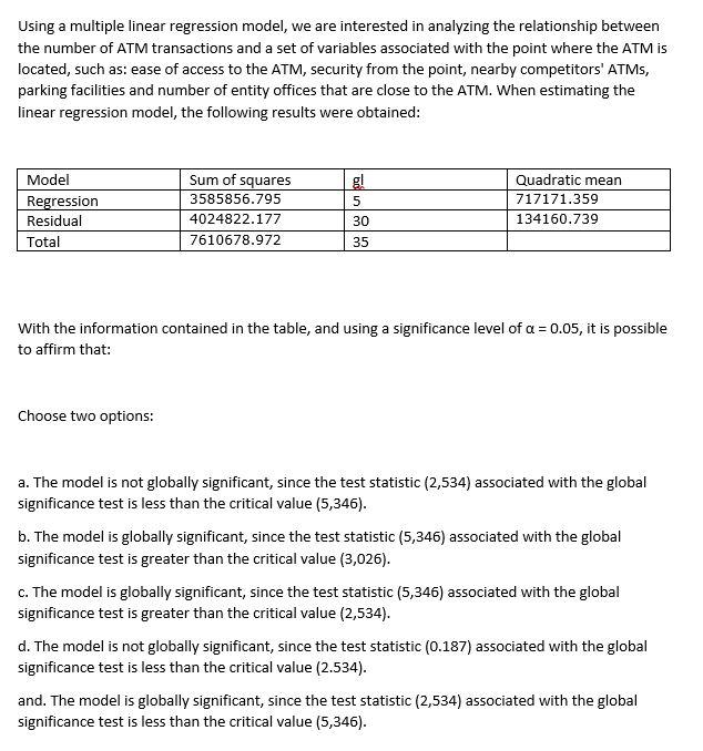 Solved Using a multiple linear regression model, we are | Chegg.com