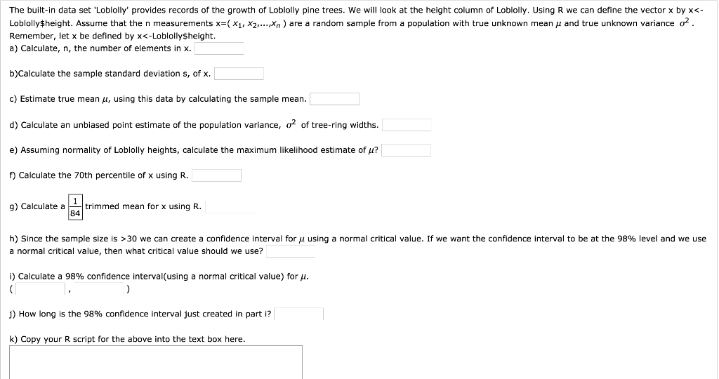 Solved The built-in data set 'Loblolly' provides records of | Chegg.com